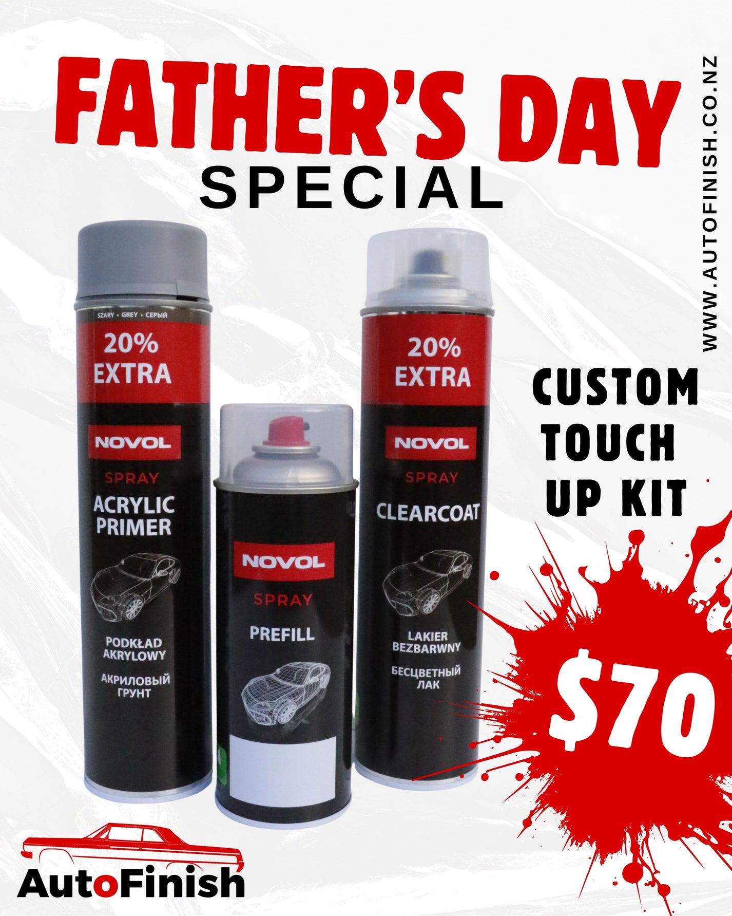 Touch Up Spray Can Repair Kit - Primer, Paint & Clear – AutoFinish